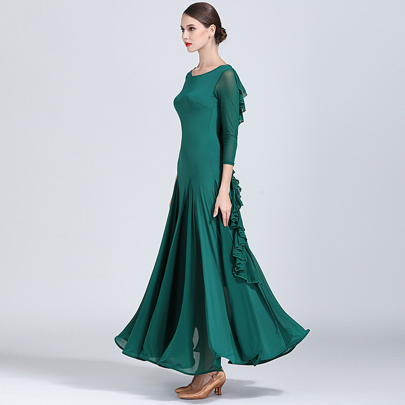 Women 3/4 Sleeve Modern Dance Dress National Standard Dance Training ...