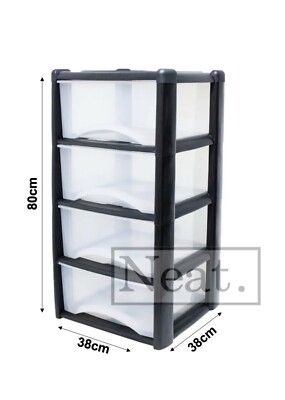 Large Plastic 4 Drawer Storage Drawer Tower for Schools, Offices Home ...