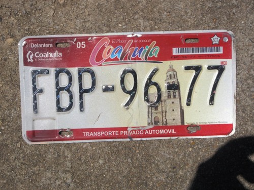 Coahuila Mexico License Plate Mex Mexican FBP9677 | eBay
