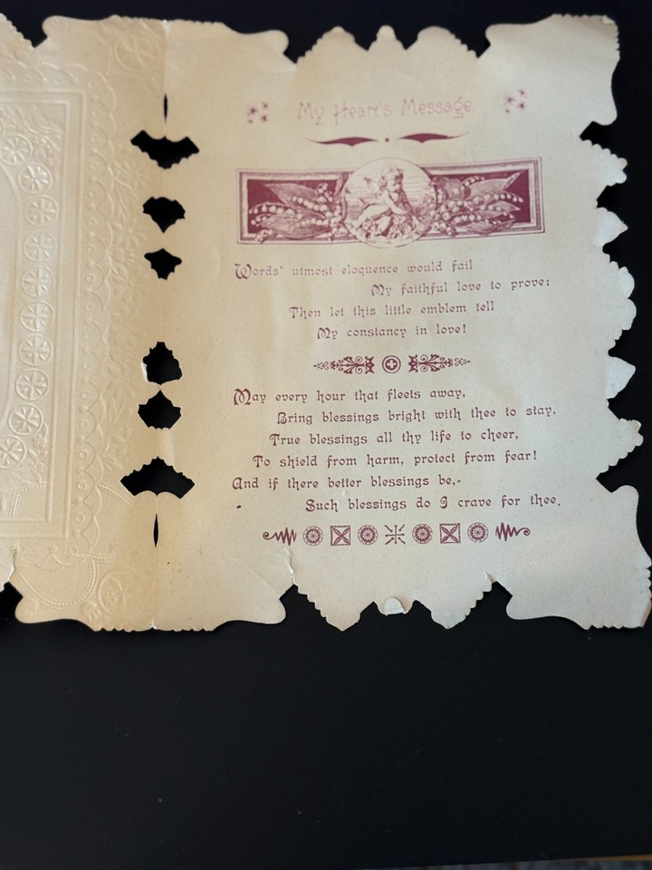 Antique Victorian Die Cut Pop-Up 3D Valentine's Day Love Card 1899 | eBay