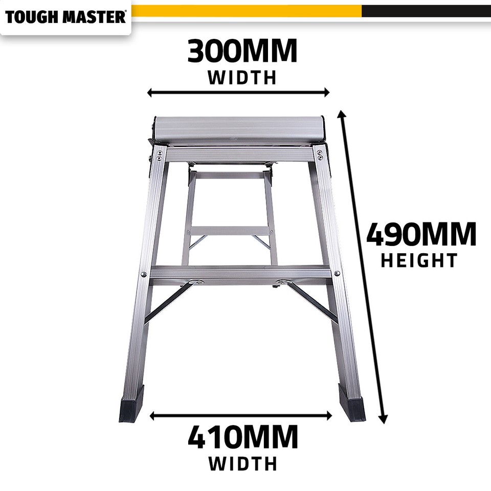 Heavy Duty Aluminium Hop Up Step Ladder Folding Stool Work Bench ...