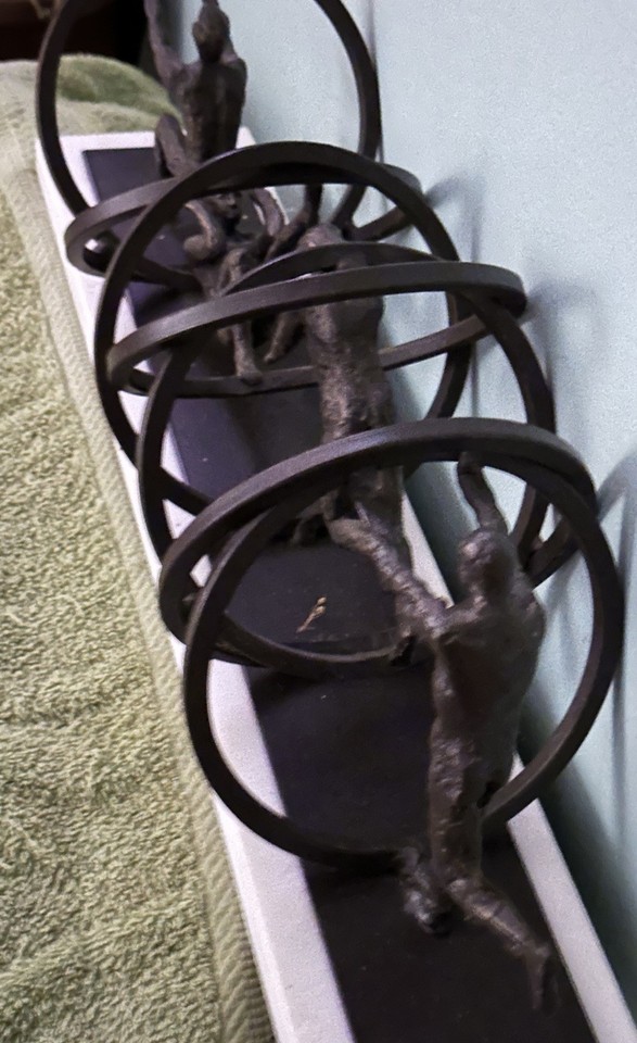 Jumping Through Hoops Metal Sculpture on Stone | eBay