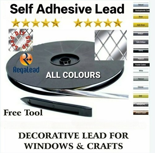 Self adhesive stick on lead strip window lead craft lead all colours ...