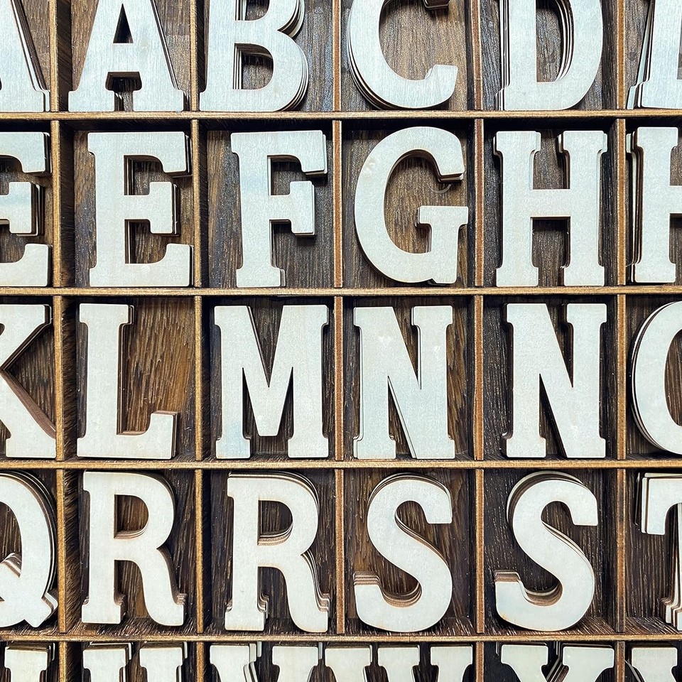 205 Pieces 2 Inch Wooden Letters Wood Alphabets for Crafts,Organized ...