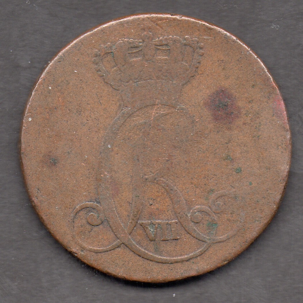 1787 German Danish duchies of Schleswig and Holstein 1 Sechsling coin ...