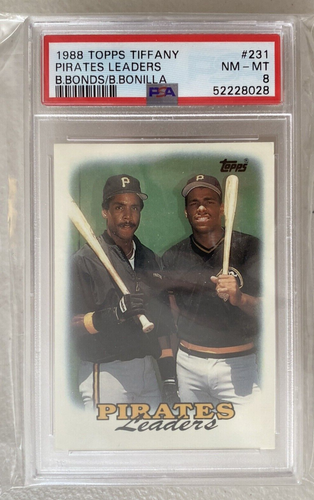 1988 Topps Tiffany Pirates Leaders Barry Bonds Bobby Bonilla #231 PSA 8 ...