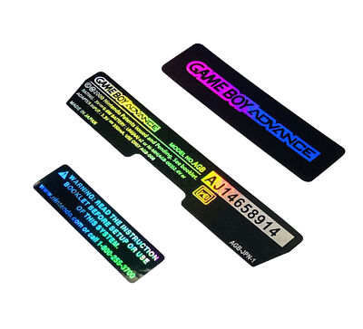 Game Boy Advance Holographic Sticker Labels Set Of 3 | eBay