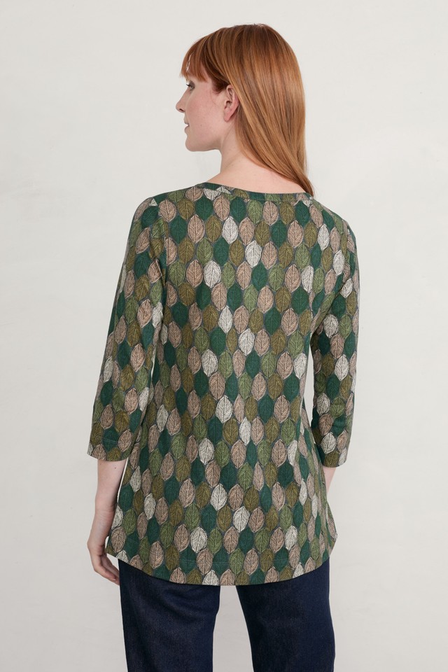 Seasalt Women's Top - green Risso Jersey Top - Regular - Alpine Leaves ...