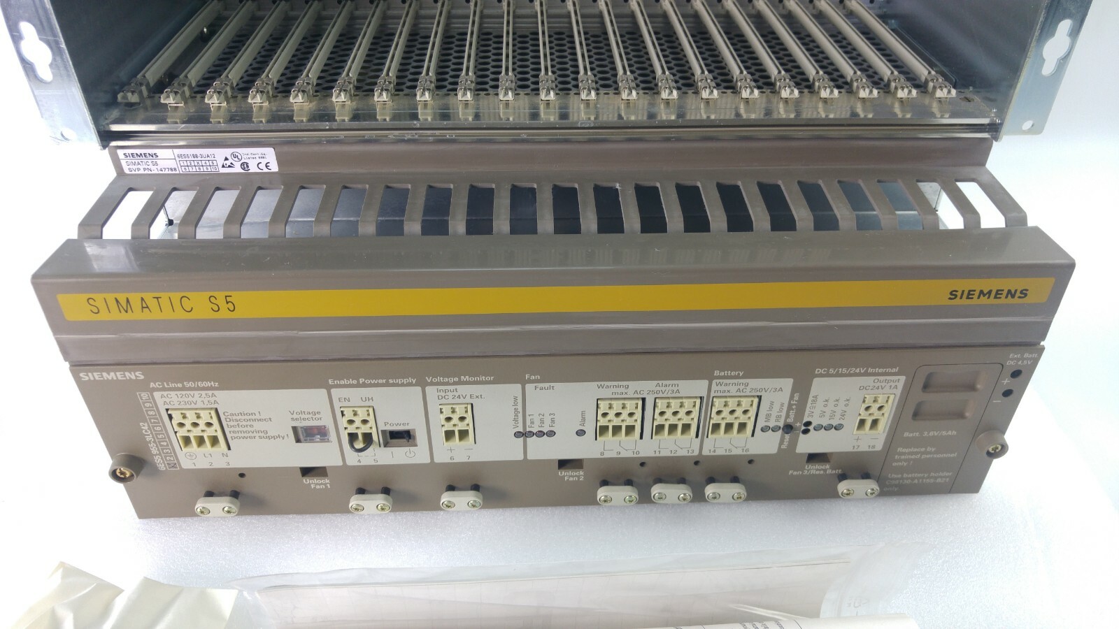 Siemens SIMATIC S5 SVP PN-147788 6ES5188-3UA12, 6ES5 955-3LC42, AG S5 ...