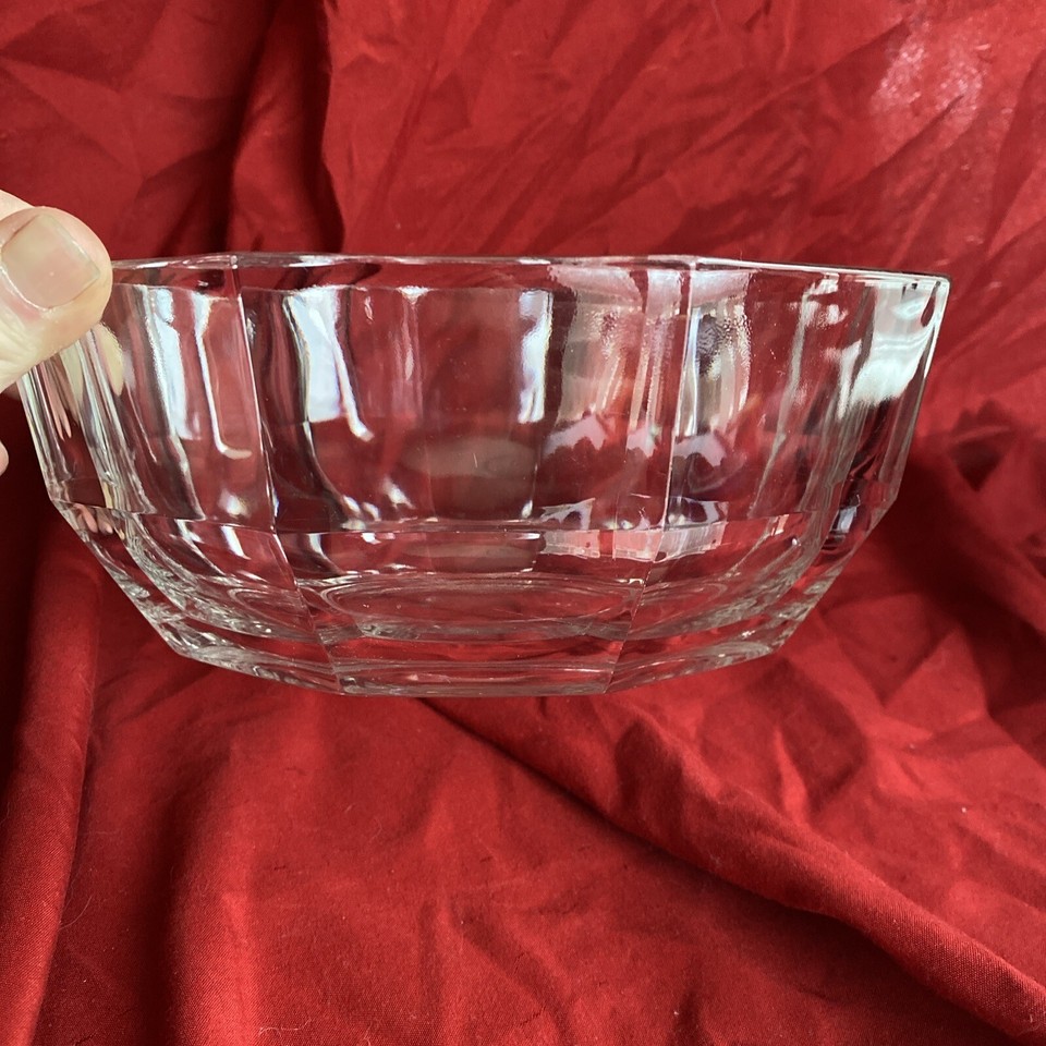 Bormioli Rocco Italy Clear Glass Paneled Fruit/Serving Bowl- 8 5/8”x 3 ...