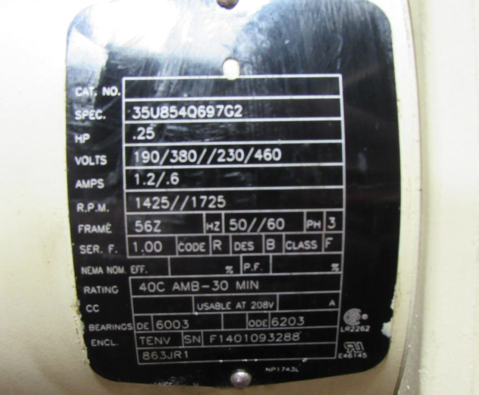 COFFING ELECTRIC JLC0516 CHAIN HOIST 1/4 T TON 460V 3PH 20' FT DROP W ...