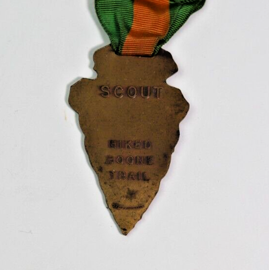Vintage Boy Scout Hiked Boone Trail Medal with Green and Yellow Ribbon ...