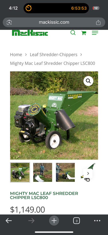 Mighty Mac Leaf Shredder Chipper LSC800 | eBay