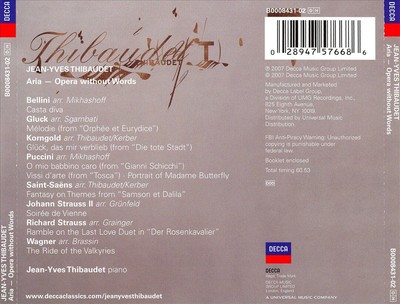 JEAN-YVES THIBAUDET ARIA: OPERA WITHOUT WORDS NEW CD 28947576686| eBay