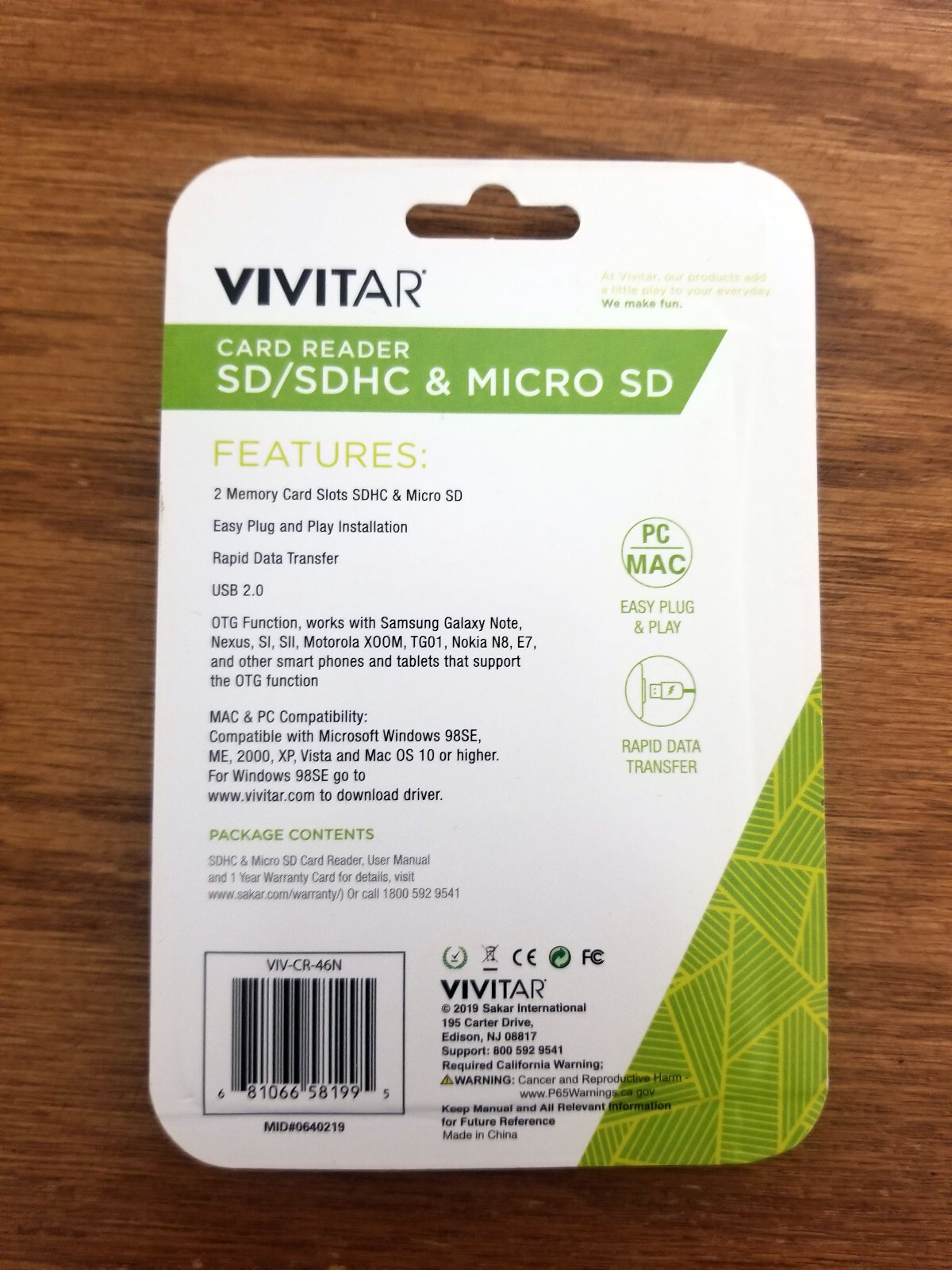 Vivitar USB 2.0 Digital SD Card Reader VIVCR46N-NOC for sale online | eBay