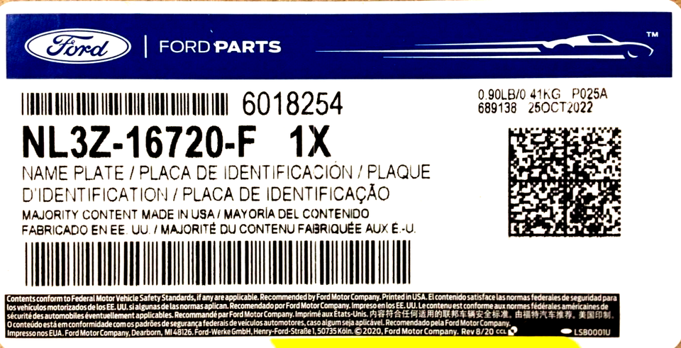 2022-2024 Ford F-150 XLT Driver Side Fender Vent Black Emblem ...