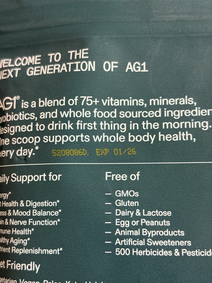 AG1 Daily Foundational Nutrition Powder 30 Day Supply^ 13.8oz Expires ...