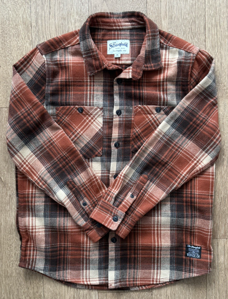 Stronghold Flannel Shacket ~~ Orange & Black | eBay UK
