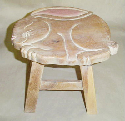 SLEEPING BUNNY RABBIT WOOD FOOTSTOOL - BUNNY FOOT STOOL | eBay