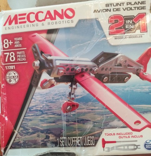Meccano Engineering & Robotics 2 in 1 Stunt Plane Model Kit 78 Pc ...