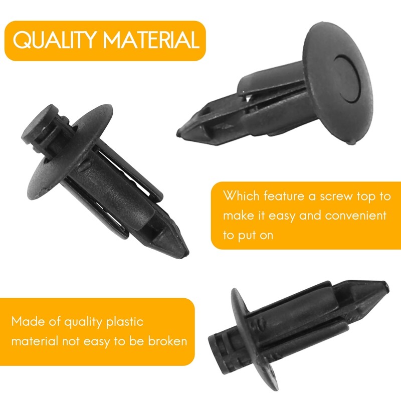 50x Plastic Rivet Bike Fairing Trim Panel Fastener Clips 6mm for Black ...