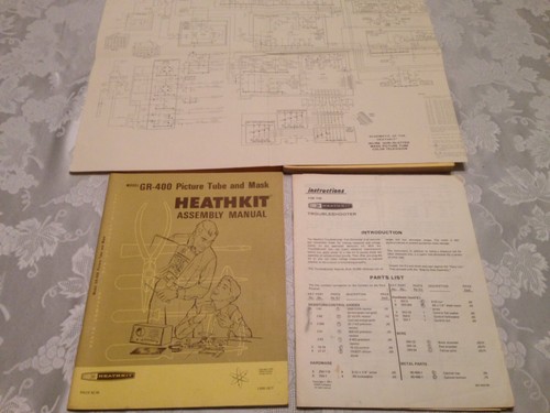 HEATHKIT COLOR TELEVISION MANUALS COMPLETE SET TV INLINE GUN/SLOTTED ...