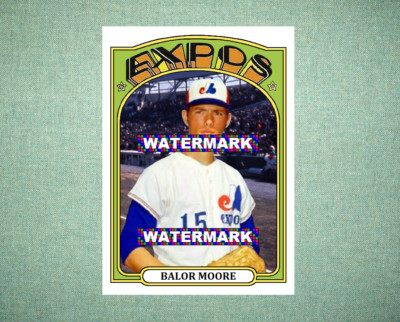 Balor Moore Montreal Expos 1972 Style Custom Baseball Art Card | eBay