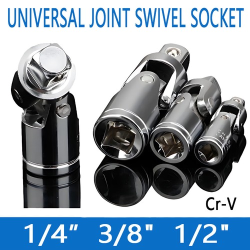 1/4″/ 3/8"/ 1/2" Drive UNIVERSAL JOINT SWIVEL SOCKET Flexi Wobble CR-V ...