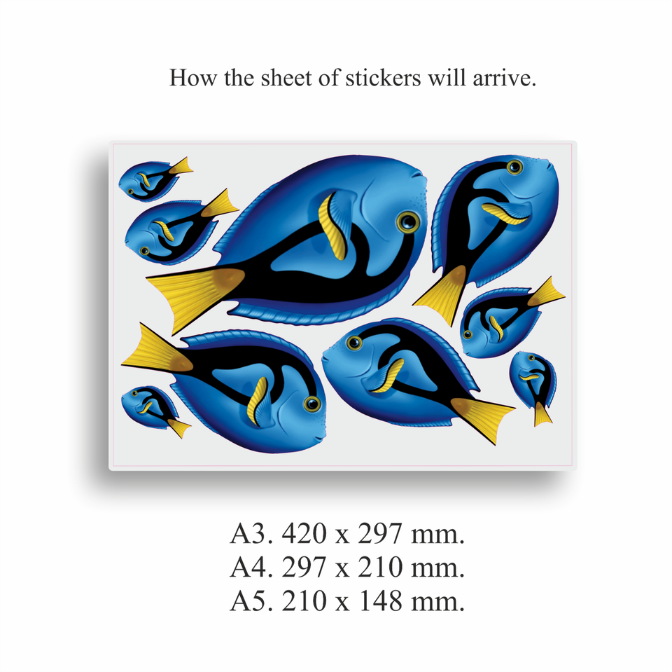 Tropical Fish Vinyl Art Decal Sticker [Multiuse] Tile Laptop Wall ...