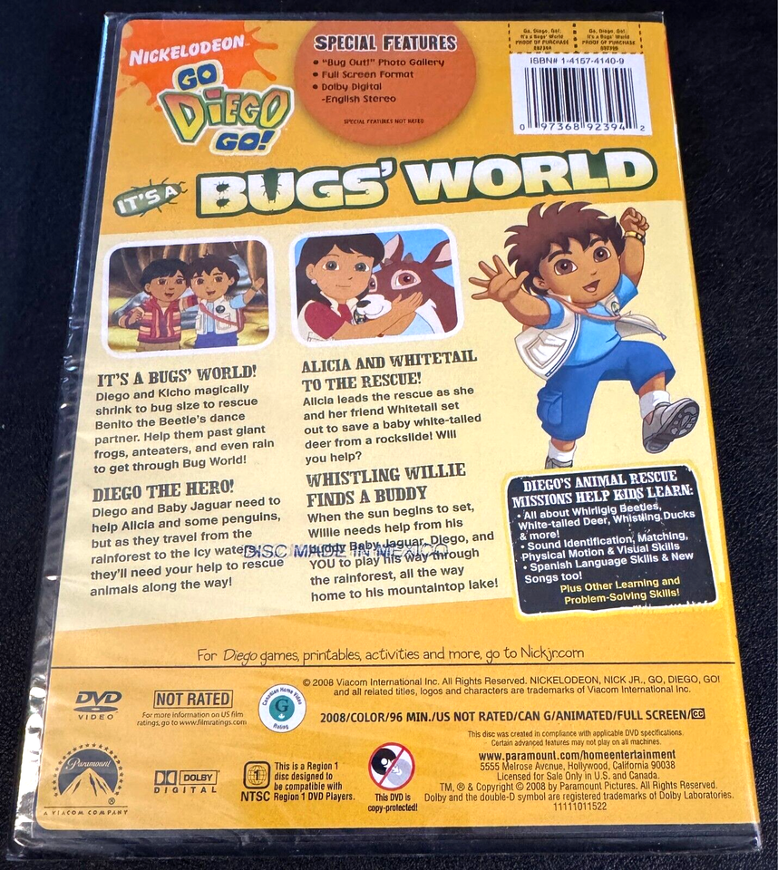 Go Diego Go: It's a Bug's World (DVD, 2008) - Nickelodeon - NEW - Free Shipping 97368923942 | eBay