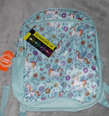 Wonder Nation Unicorn 16" Backpack, Laptop Sleeve, Padded Back & Straps ...