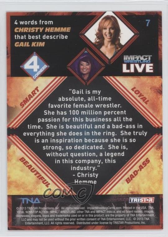 2013 TRISTAR TNA Impact Wrestling Live Christy Hemme Gail Kim #7 | eBay
