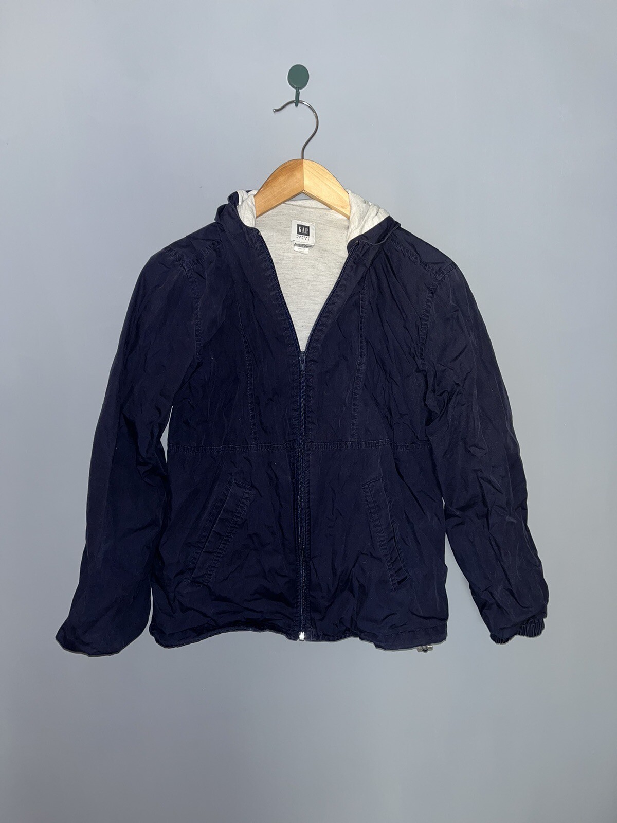 Dark blue windbreaker with cloth inside, size women's medium, GAP | eBay