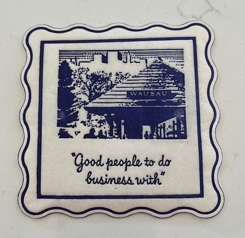 VINTAGE WAUSAU INSURANCE WATER GLASS / BEER COASTER WISCONSIN | eBay