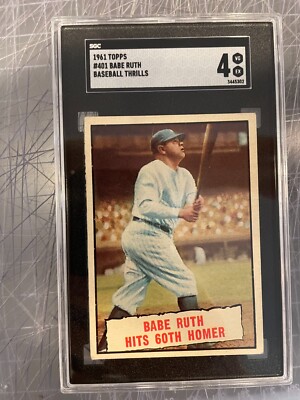 1961 TOPPS #401 BABE RUTH HITS 60TH HOMER BASEBALL CARD SGC 4 VG/EX | eBay