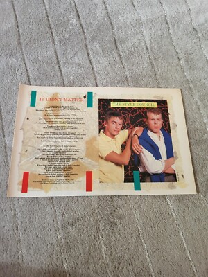 TPGM16 ADVERT 5X8 THE STYLE COUNCIL : 'IT DIDN'T MATTER' SONG WORDS | eBay