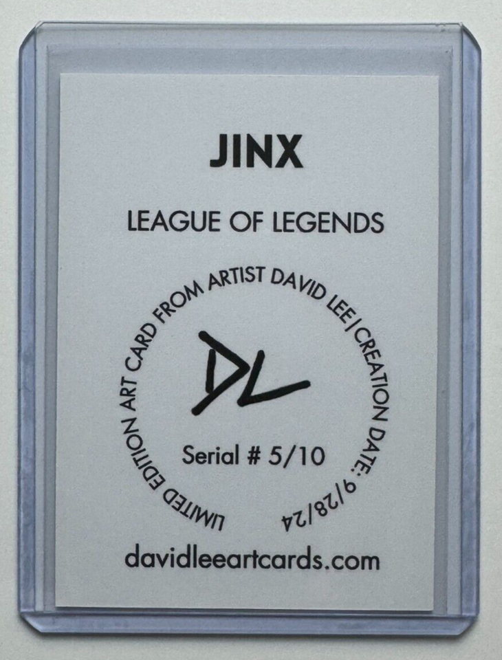 Jinx Limited Edition Artist Signed "League Of Legends" Trading Card 5/ ...