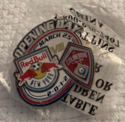 NY RED BULLS OPENING DAY PIN MLS SOCCER 2012 COLORADO RAPIDS FOOTBALL ...