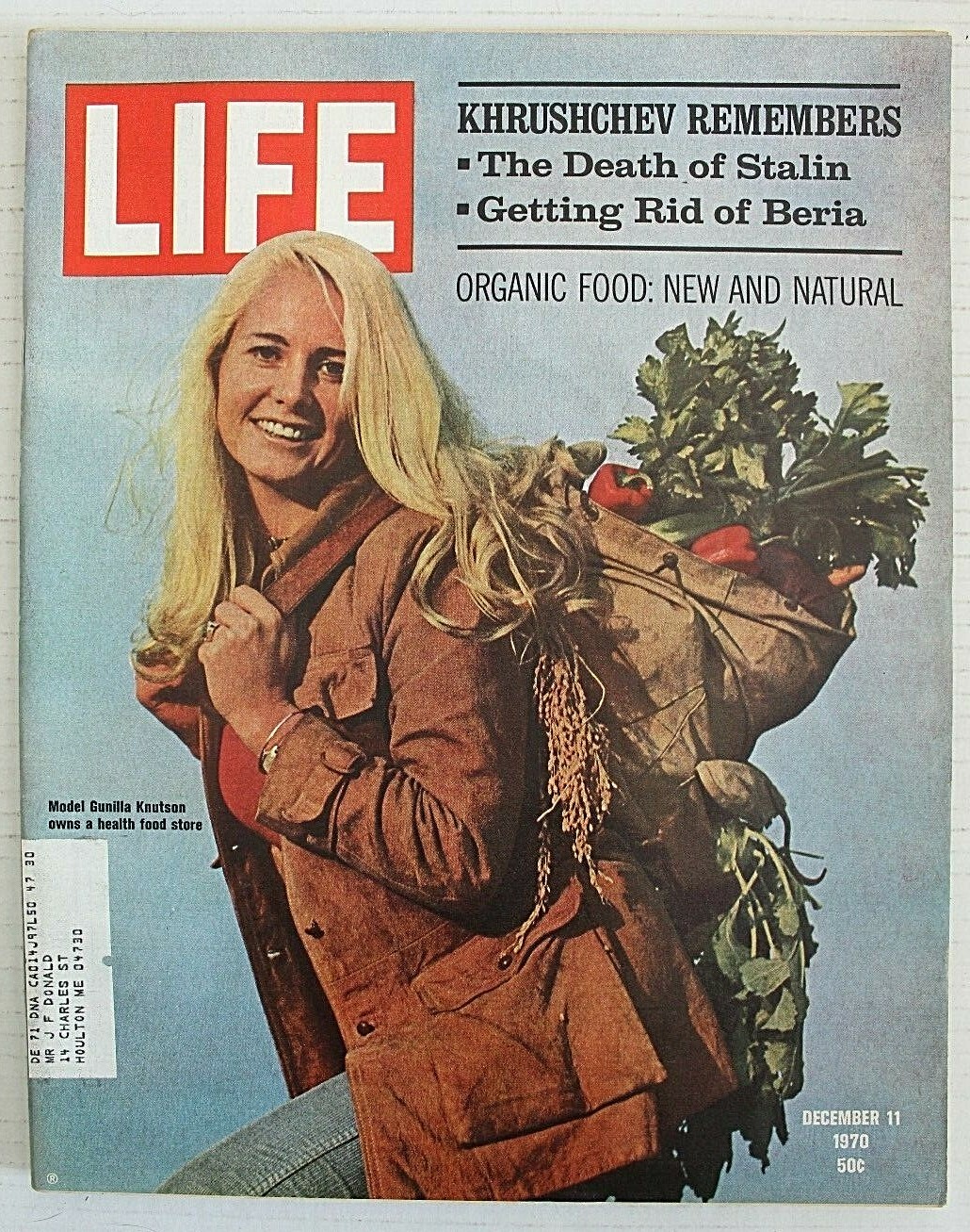 Life Magazine December 11, 1970 "Model Gunilla Knutson Owns a Health ...