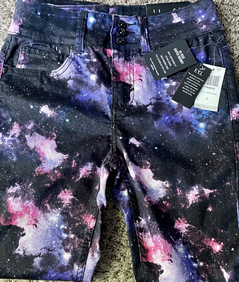 Hot Topic HT Denim Hi-Rise Galaxy Super Skinny Jeans Size 5 New With ...