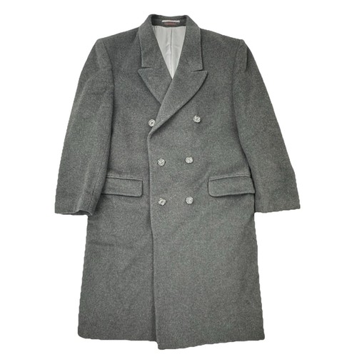 Alexander Shields Park Avenue NY Mens 42 Gray Long Coat Double Breasted ...
