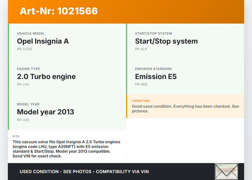 Opel Insignia A 2010 Turbo solenoid valve 70144102 DRA71505 for sale ...