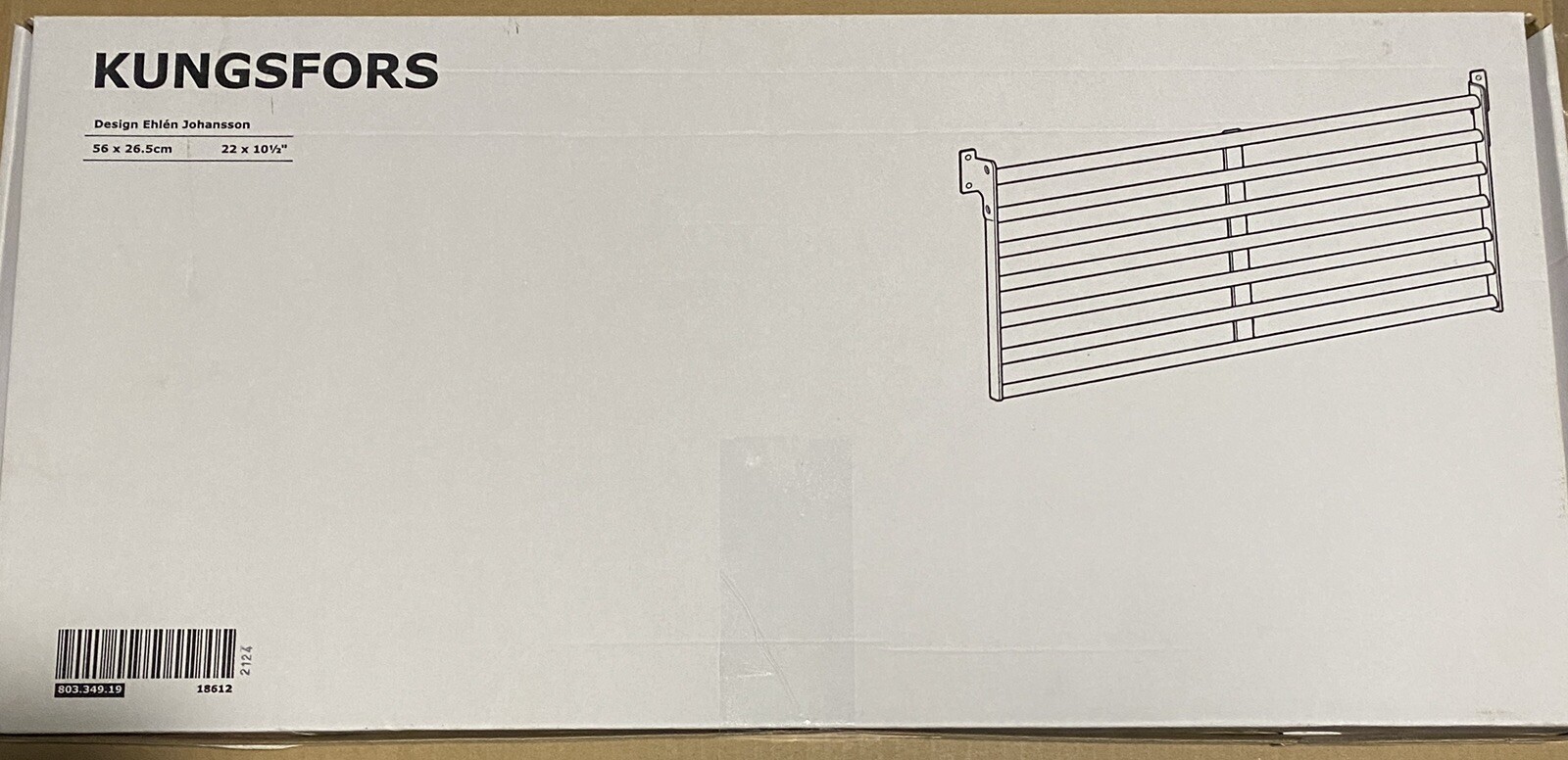 IKEA KUNGSFORS Wall rack, stainless steel 22x 10 ½ " BRAND NEW 803.349. ...