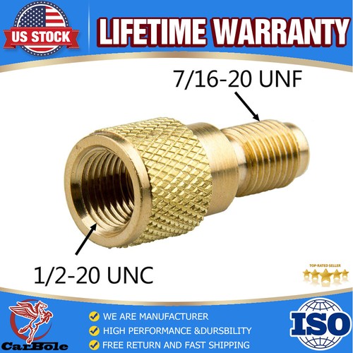 A/C Refrigerant Connector Tank Adapter 1/4" SAE Male to 1/2" ACME ...