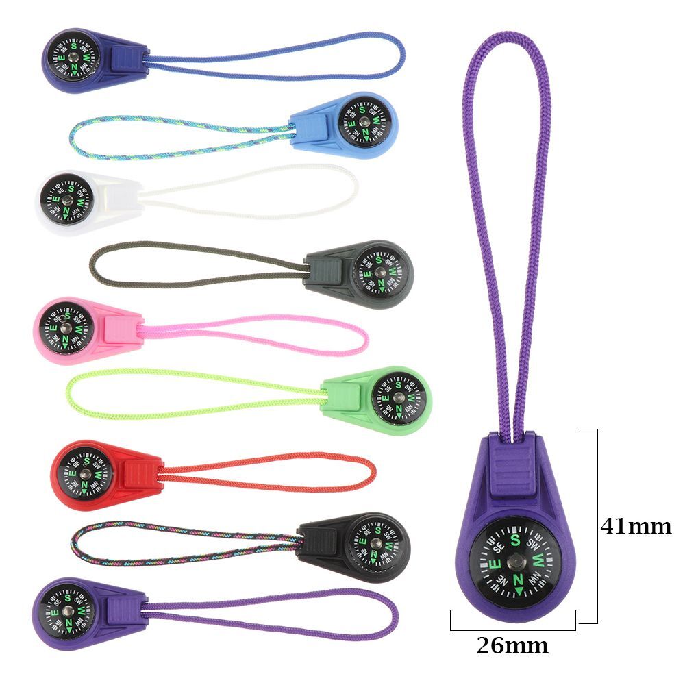 Mini Survival Compass Pocket Compasses EDC Outdoor Tools Zipper Tail ...
