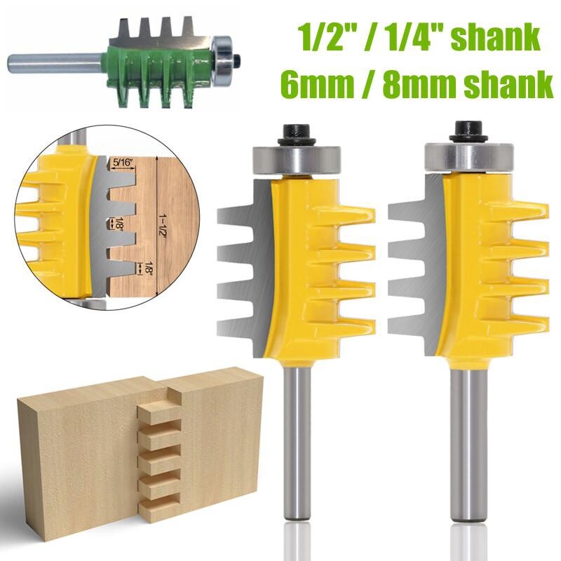 6/8mm Finger Glue Joint Router Bit Shank Woodworking Milling Cutter ...