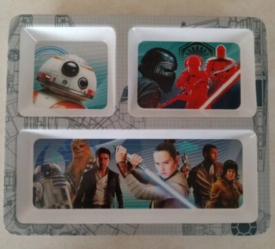 Star Wars Melamine Plastic Divided Plate Yoda R2-D2 & Darth Vader Kohls ...