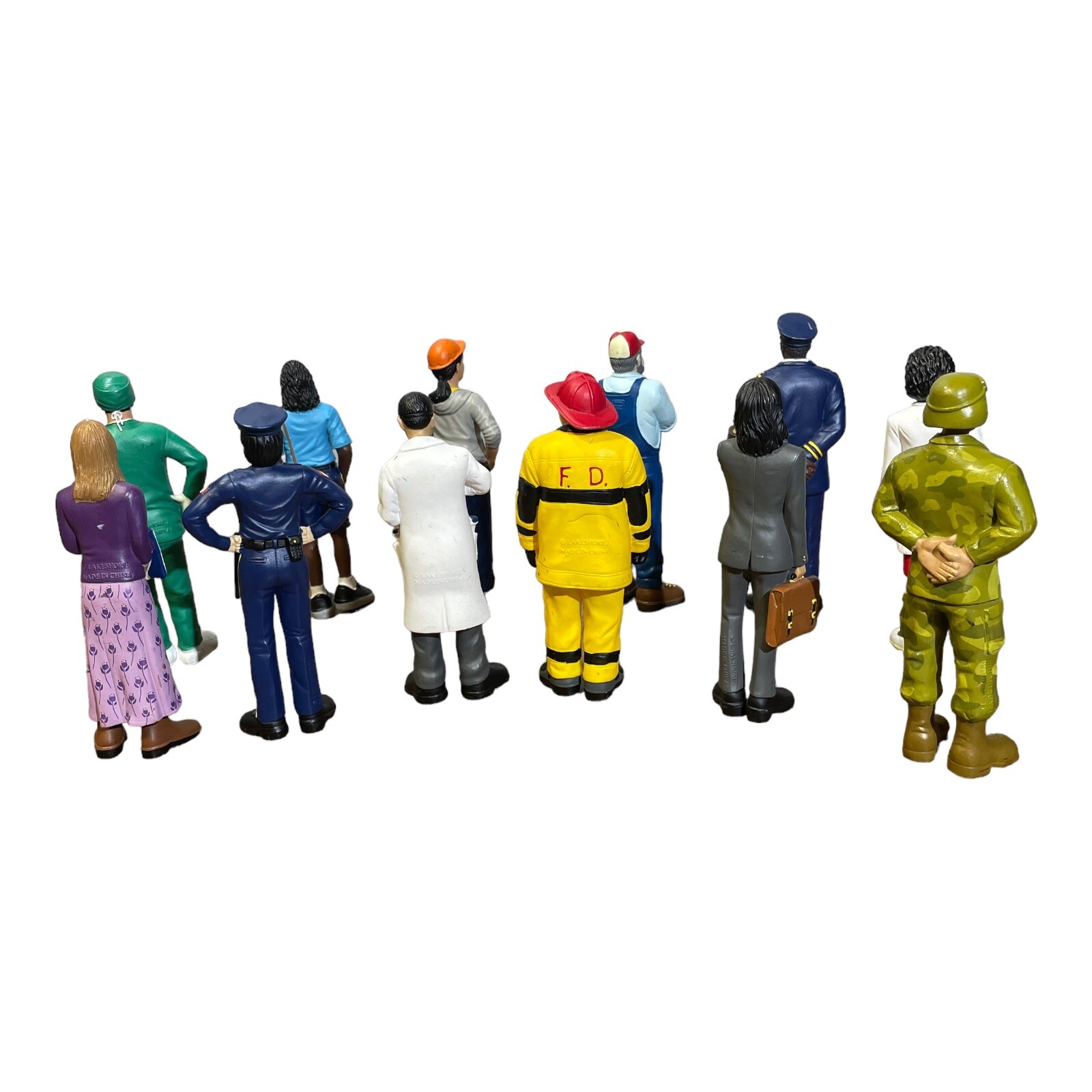 12 Lakeshore Learning PVC Figures Professions Police Fireman Army Nurse ...