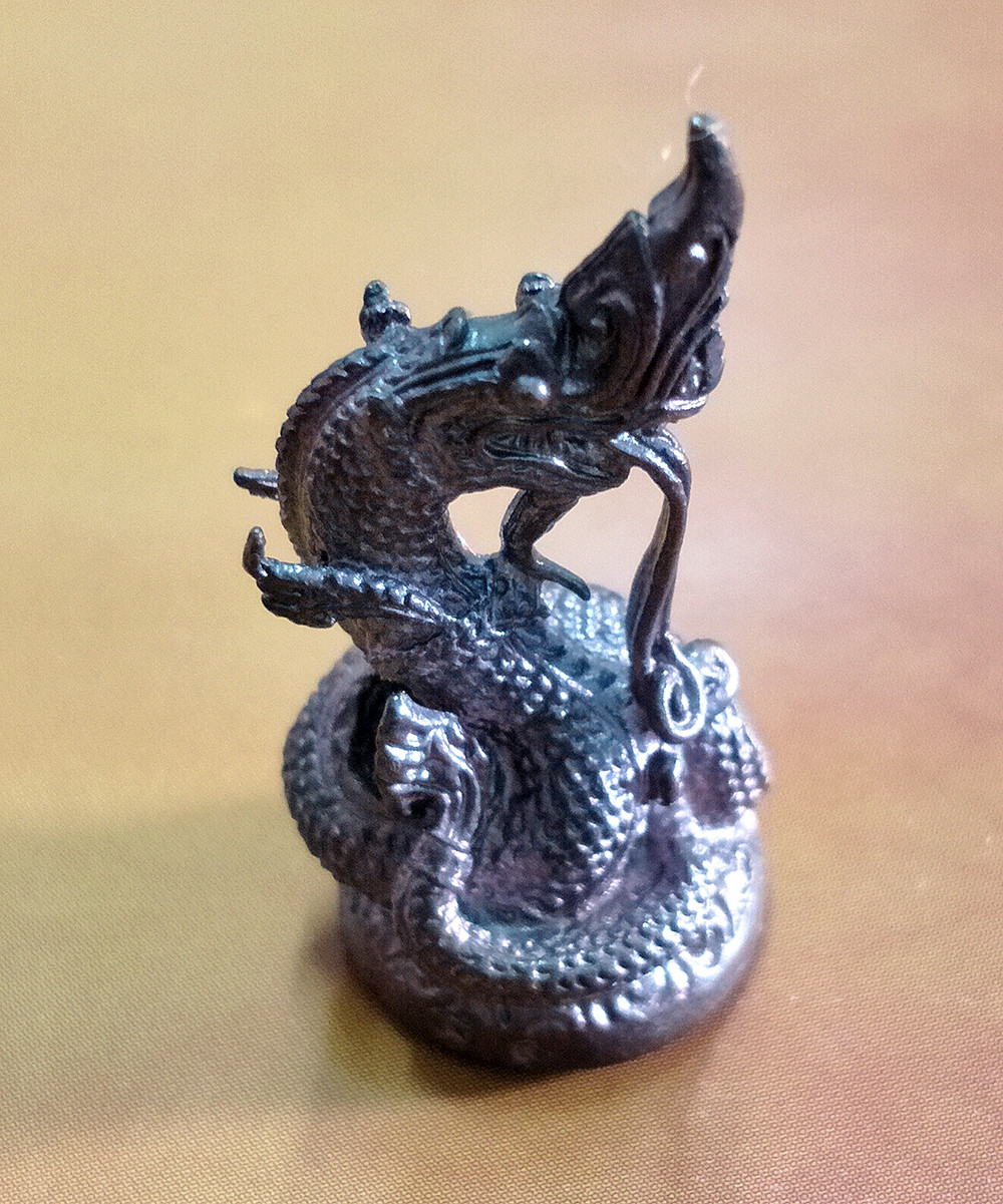 Thai Amulet Naga King Snake Statue Brass Fetish Wealth Rich Lucky ...