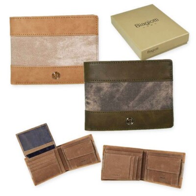 LAURA BIAGIOTTI Man Leather Wallet Credit Card Holder & Coin Purse ...